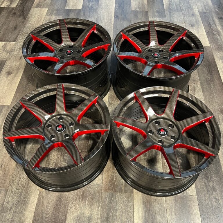 SPUN FORGED - PROJECT 6GR 7-SEVEN CARBON FIBER DIP / RED WINDOWS 20 ...