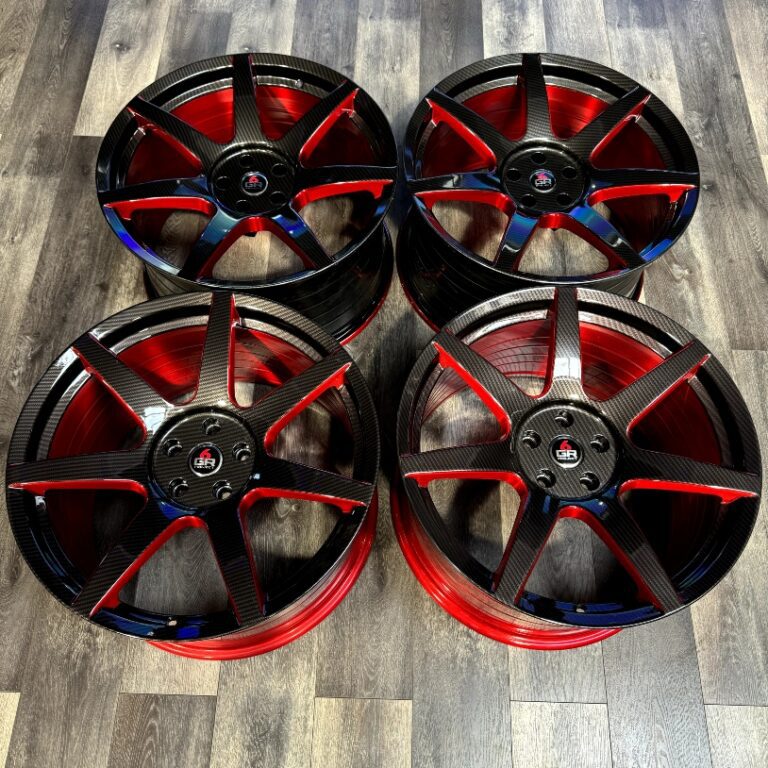 SPUN FORGED - PROJECT 6GR 7-SEVEN CARBON FIBER DIP / RED WINDOWS 20 ...